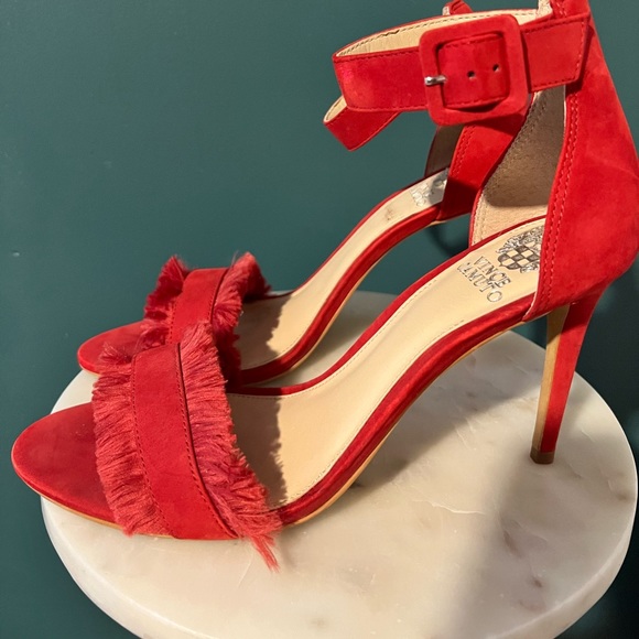 Vince Camuto | Shoes | Rare Vince Camino Red Suede Heels 95 | Poshmark